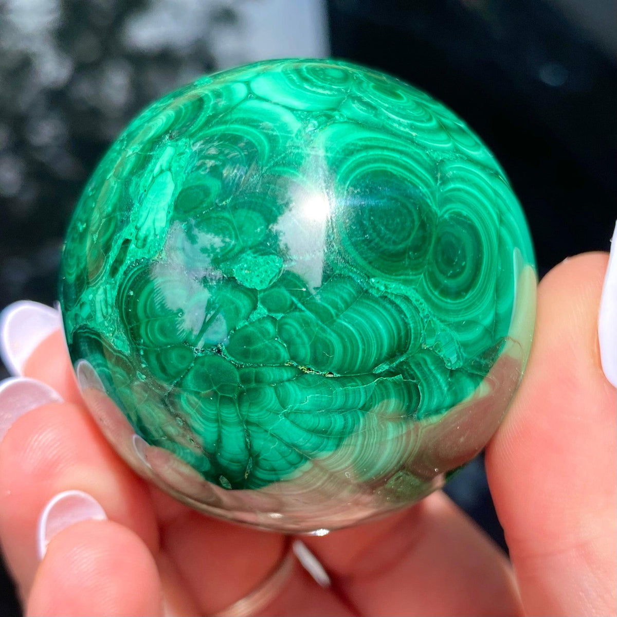 Malachite Sphere – Ruby's Minerals