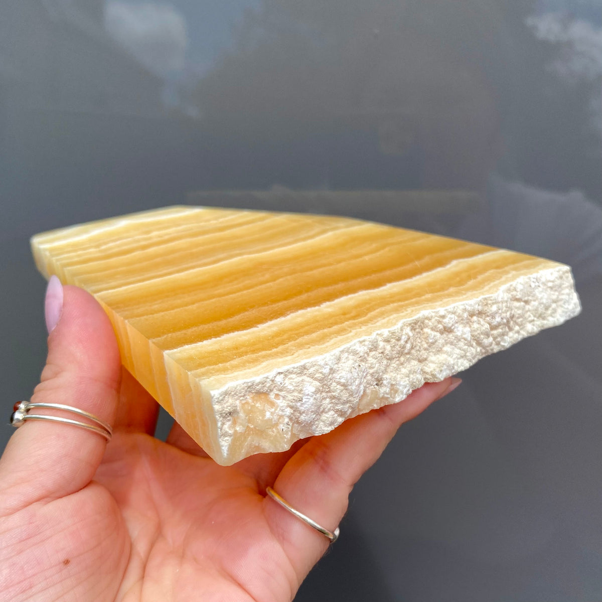 Yellow Calcite Slab – Ruby's Minerals