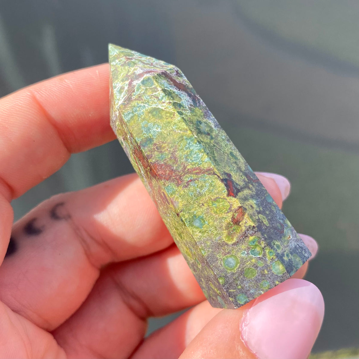 Dragon Bloodstone Point – Ruby's Minerals